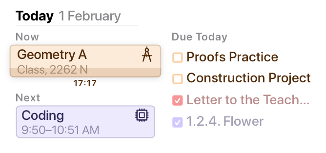 Subjects — student planner app for iPhone, iPad, and Mac